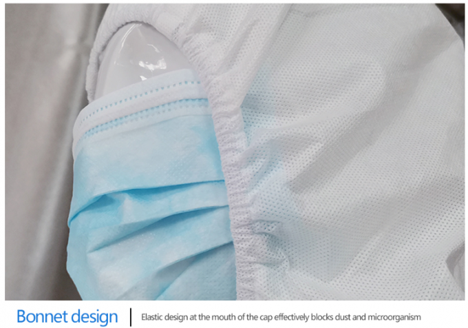 45G SMMS Disposable Surgical Gown , White Waterproof Disposable Overalls