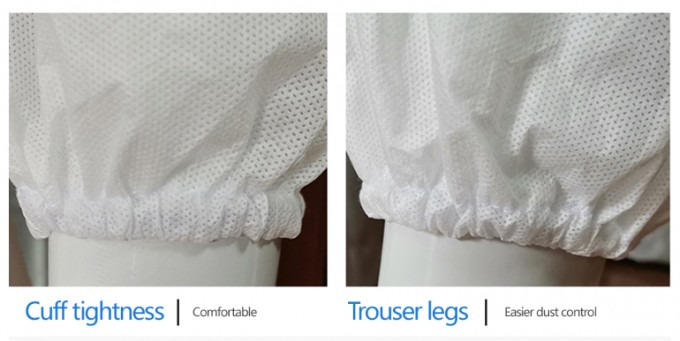 45G SMMS Disposable Surgical Gown , White Waterproof Disposable Overalls