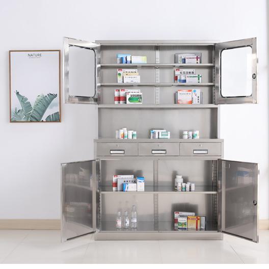 Exam Room 3 Drawers Medicine Display Cabinet , Lockable Medical Storage ...