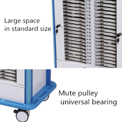 Metal On Wheels Hospital Chart Holder , Noisiless Storage Exam Room ...