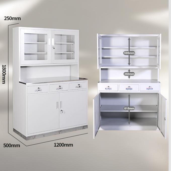 1200 * 500 * 1800mm Steel Hospital Medicine Display Cabinet Adjustable ...