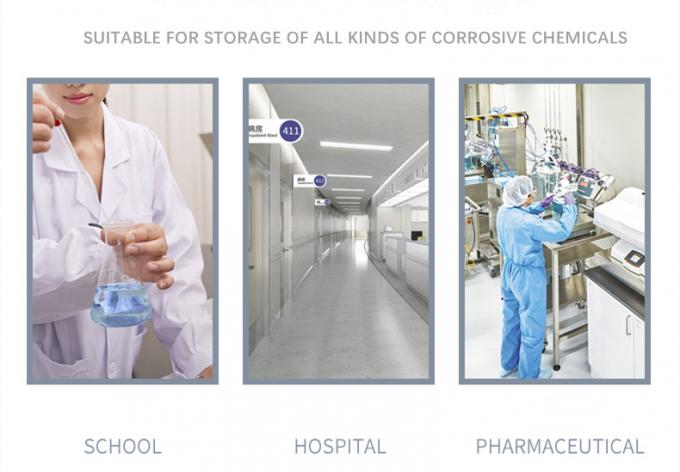Chemical Reagent Medicine Display Cabinet Alkali Storage 8mm Thickness
