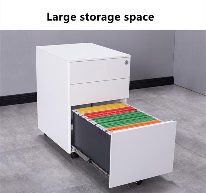 Steel Three Drawer File Hospital Storage Cabinets Electrostatic coating