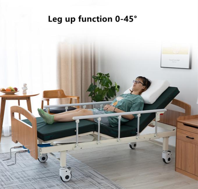 Adjustable Manual Hospital Bed Back Raising Hospital Style Beds Wooden ...