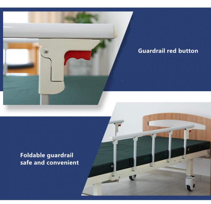 Adjustable Manual Hospital Bed Back Raising Hospital Style Beds Wooden ...